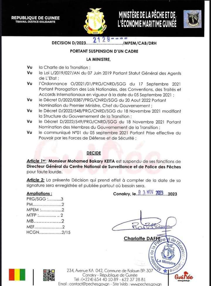 Charlotte Daffé sévit : Mohamed Bakary Keita suspendu de ses fonctions ...