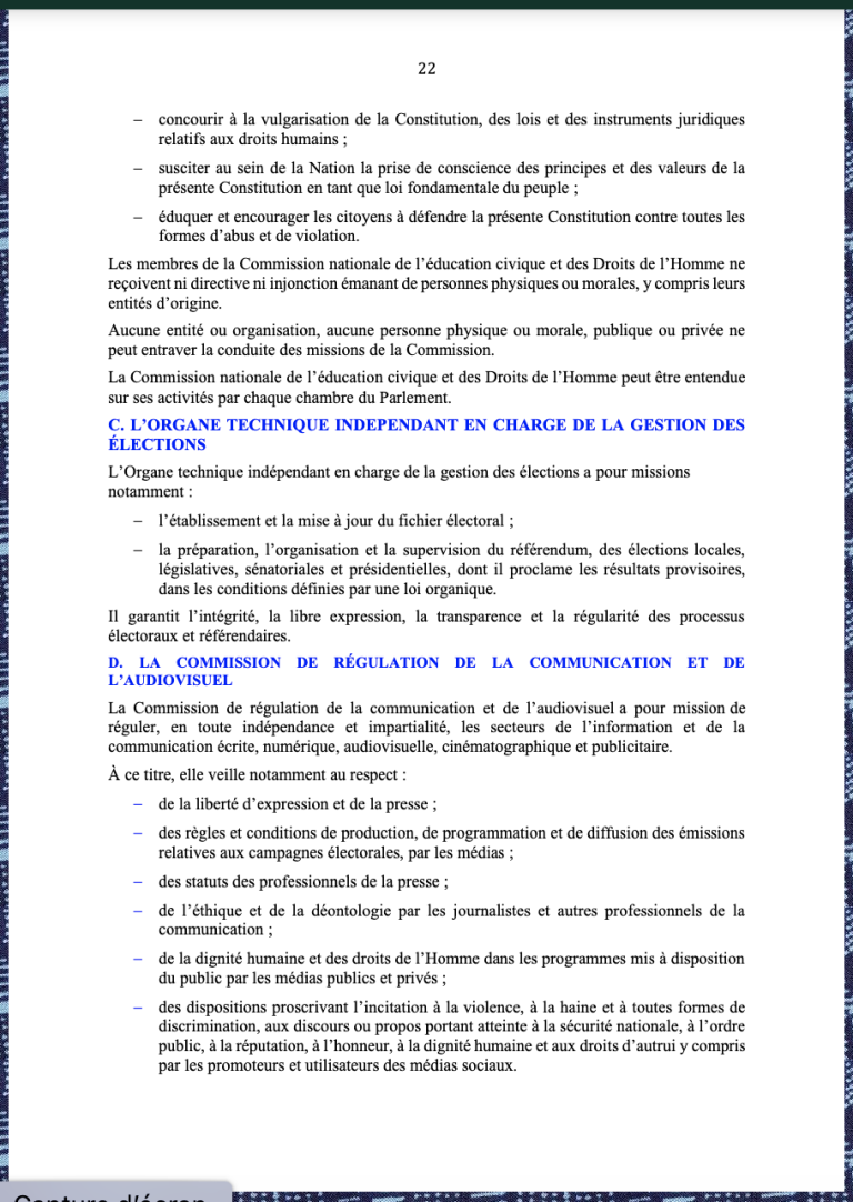 Guinée : Voici l’intégralité de l’avant-projet de la Nouvelle Constitution – Africa Guinee
