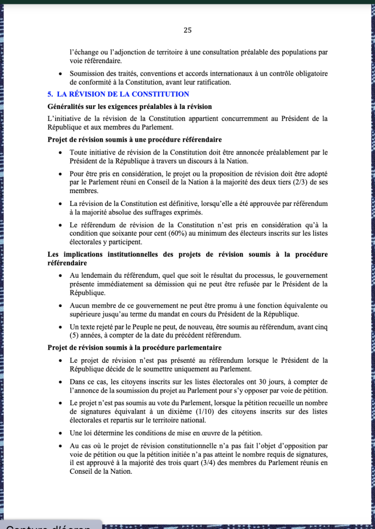 Guinée : Voici l’intégralité de l’avant-projet de la Nouvelle Constitution – Africa Guinee