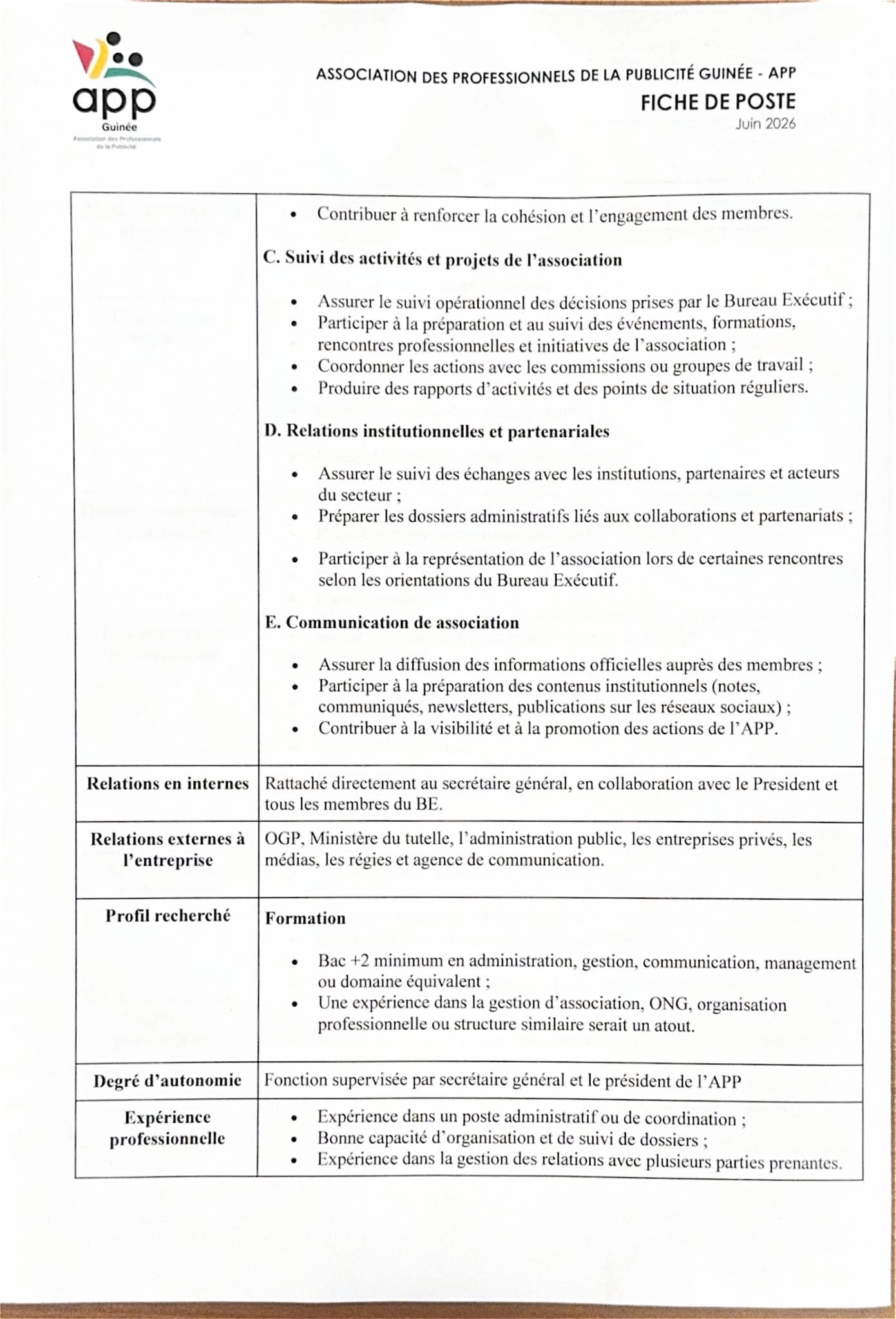 Appel d’offres: L’Association des Professionnels de la Publicité ...